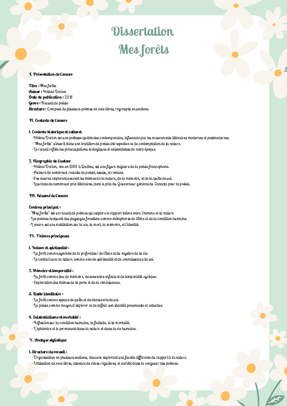 Dissertation Mes forets - Dissertation Mes forêts I. Présentation de l ...