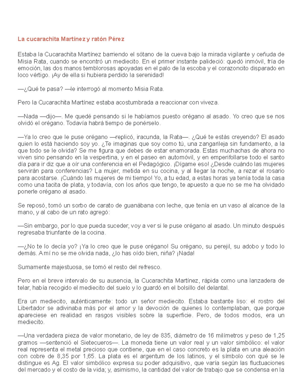 La cucarachita Martínez y ratón Pére1 - La cucarachita Martínez y ratón ...