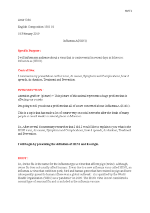 Informative Speech Preparation Outline - Hiba Rafi - The Preparation ...