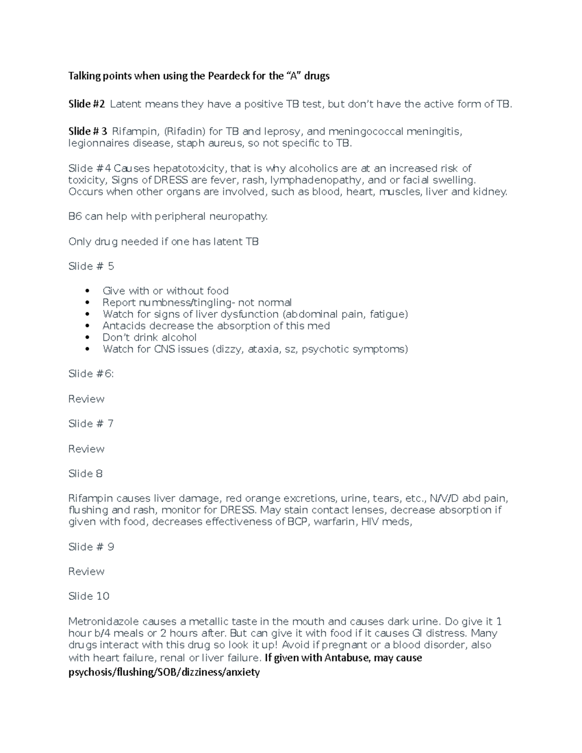 Talking points for the Peardeck for the A drugs - Talking points when ...