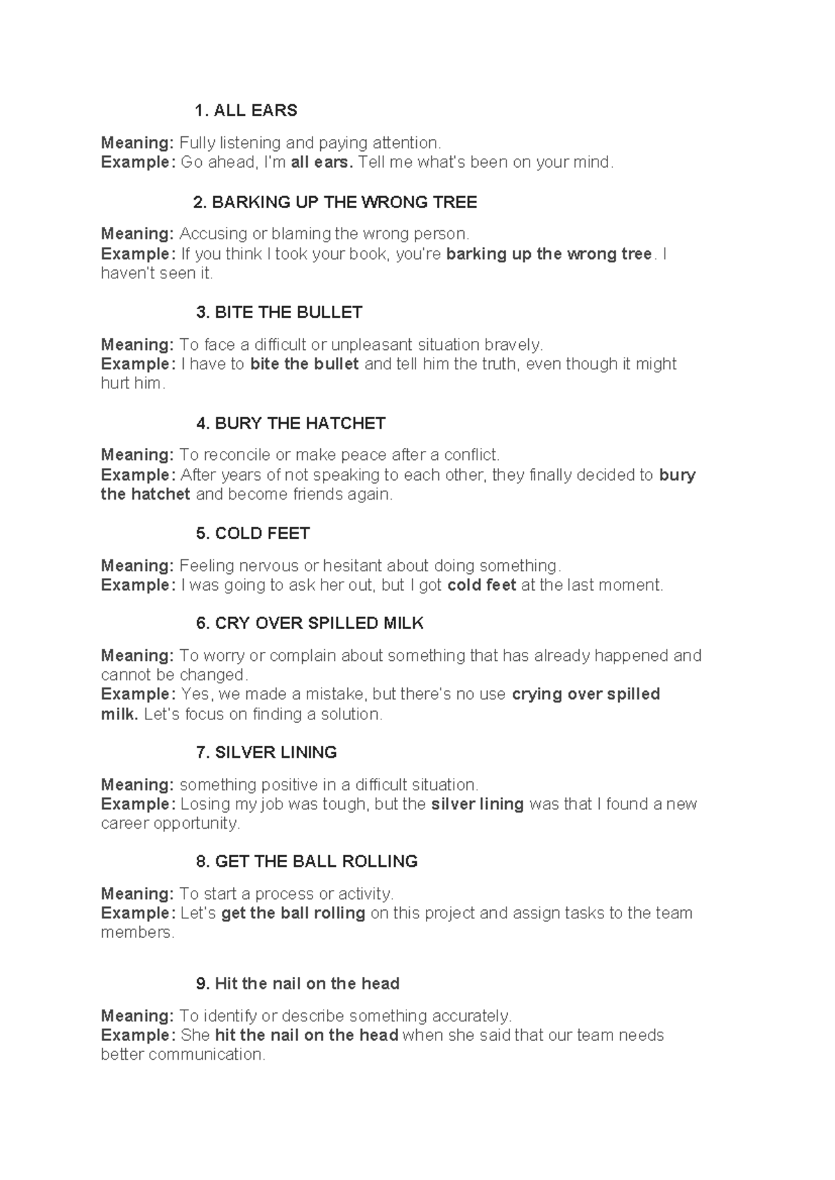 Idioms now - 1. ALL EARS Meaning: Fully listening and paying attention ...