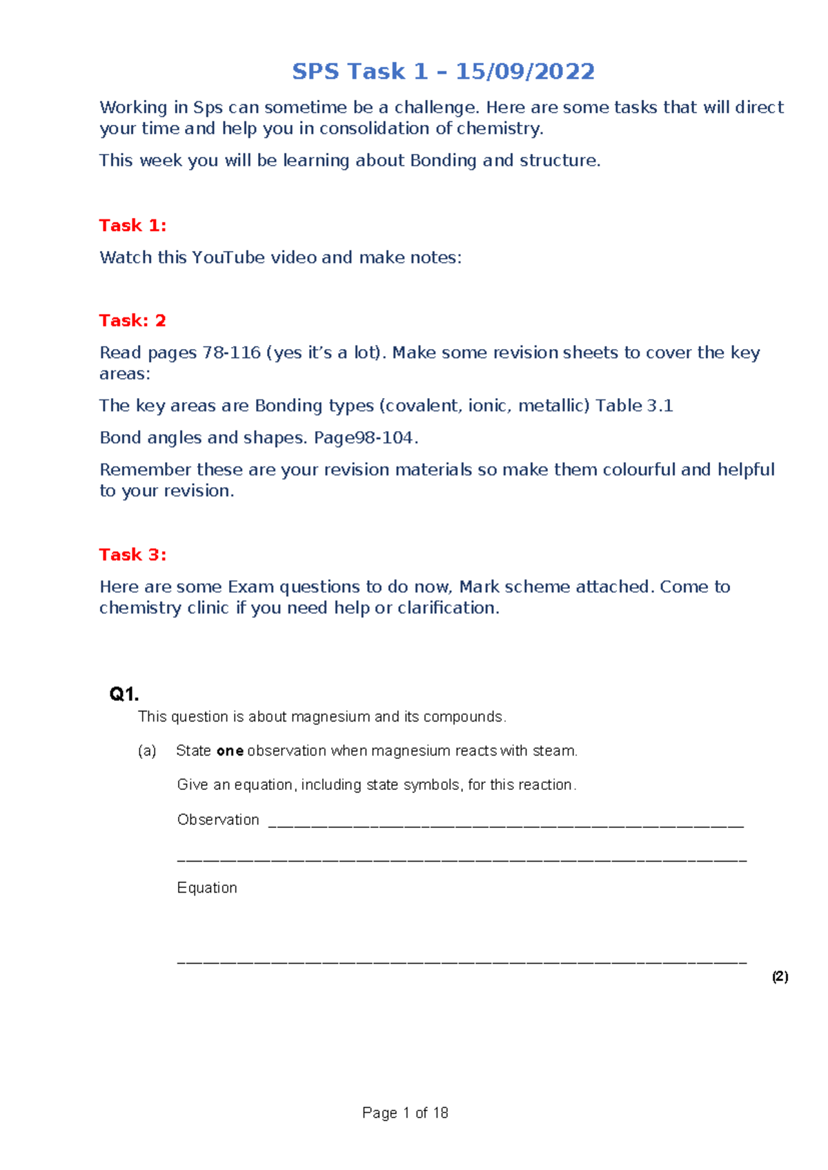 SPS Task 1 - yeah - SPS Task 1 – 15/09/ Working in Sps can sometime be a challenge. Here are ...