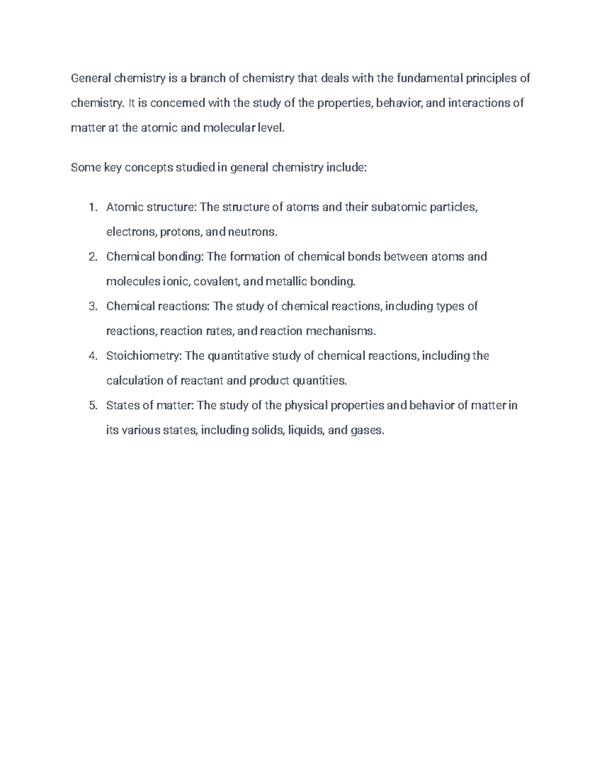 General chemistry - notes - General chemistry is a branch of chemistry ...