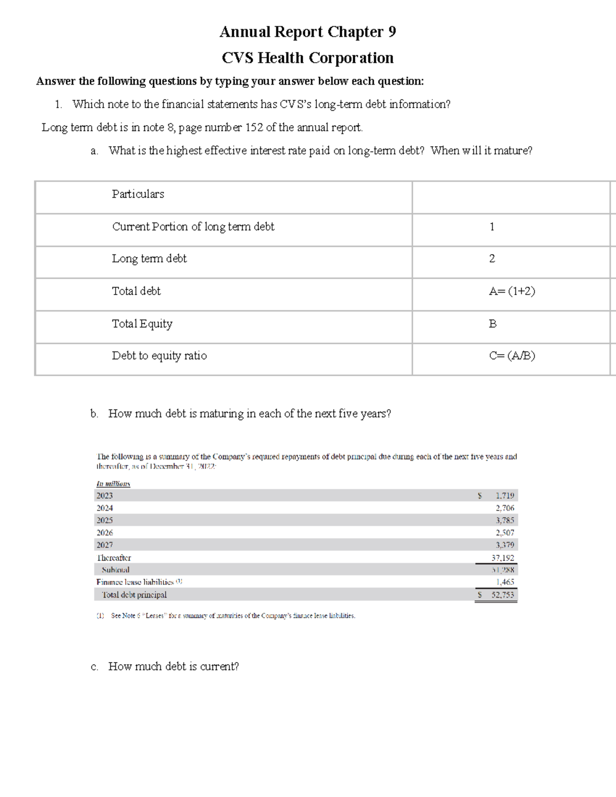Annual Report Chapter 9 answers - Annual Report Chapter 9 CVS Health ...
