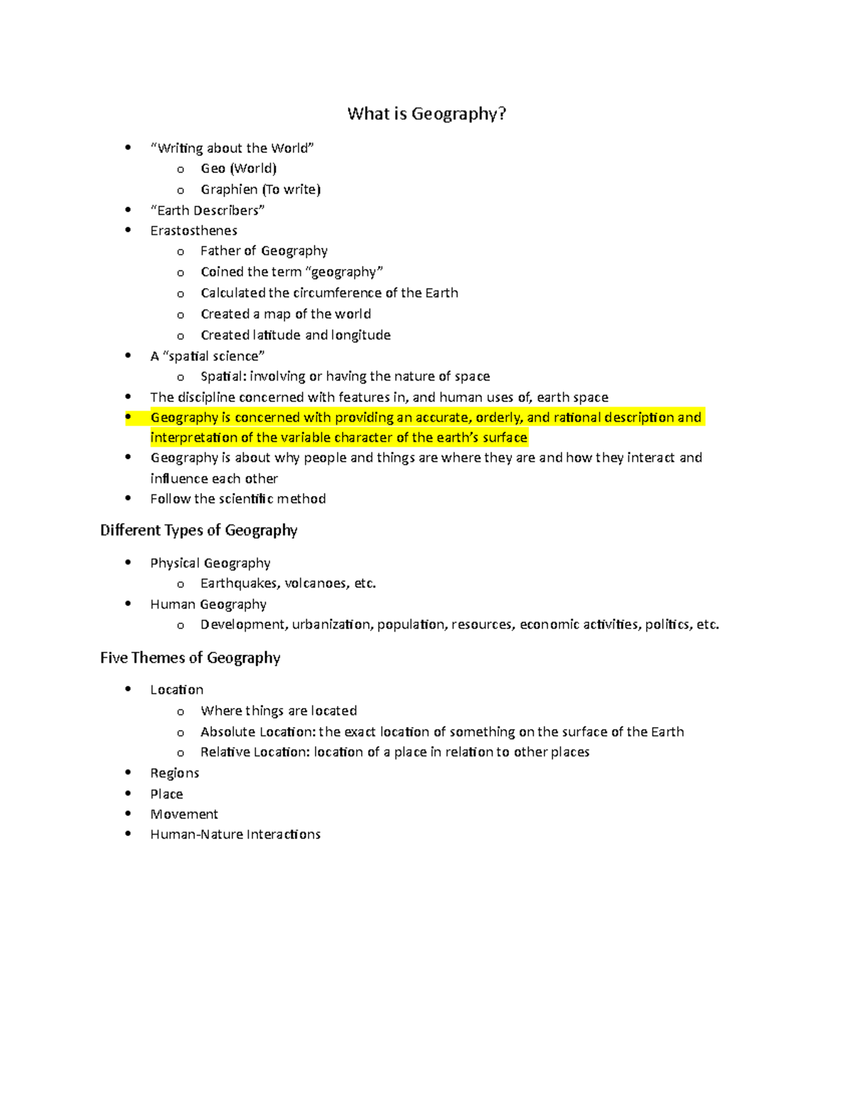 What is Geography - What is Geography? “Writing about the World” o Geo ...