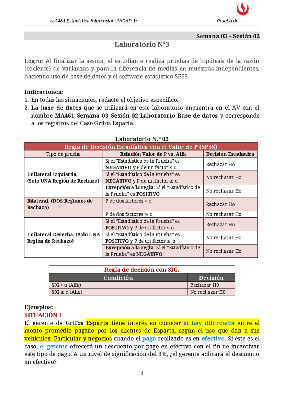 Semana 03 Sesión 02 - Semana 03 – Sesión 02 Laboratorio N° Logro: Al finalizar la sesión, el ...