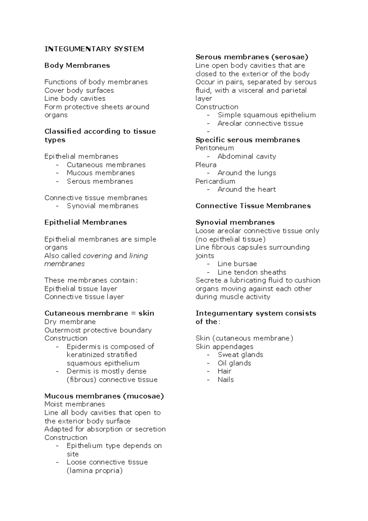 Anaphy - 5 - Lecture notes/reviewer on Integumentary System ...