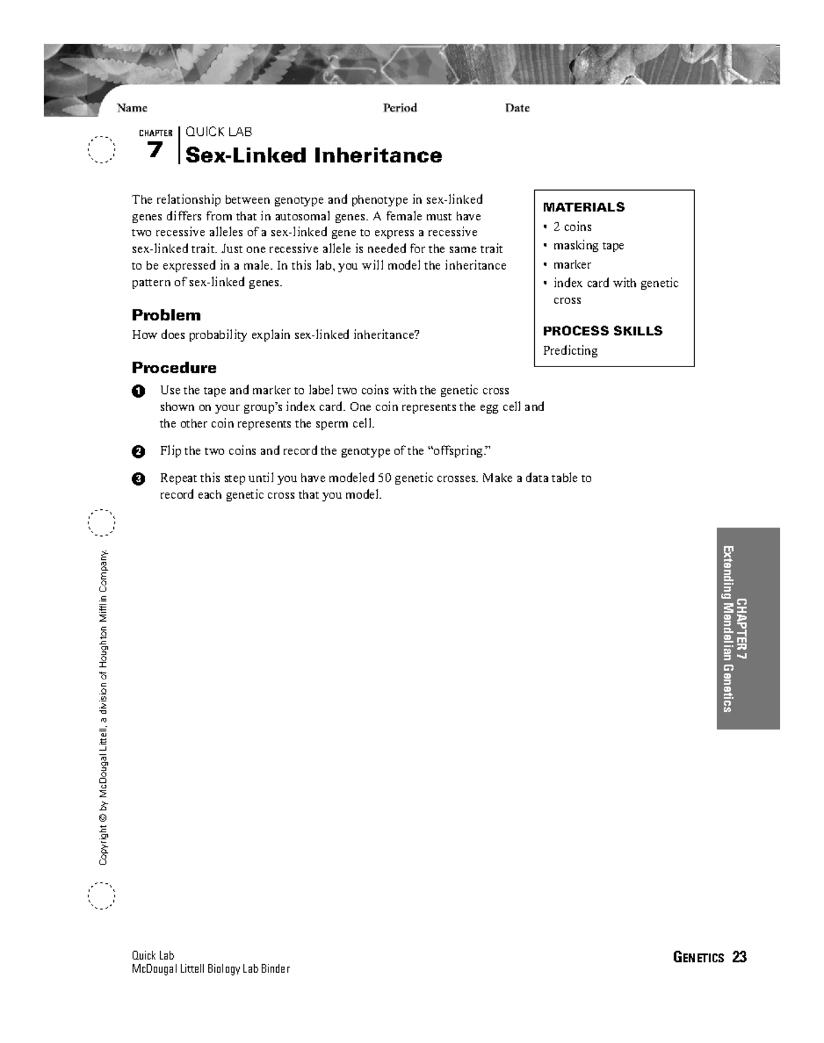370 labs4 - Lab lecture - Copyright © by McDougal Littell, a division ...