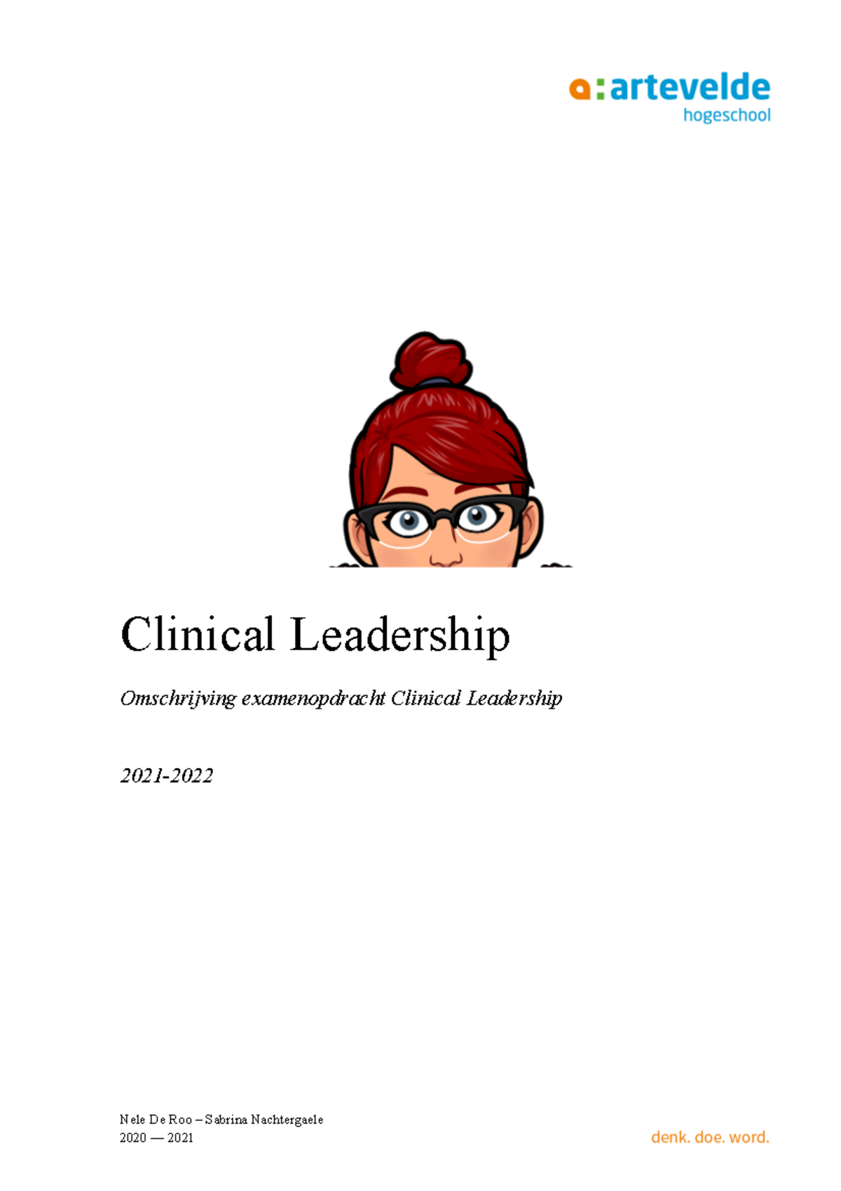 Opdracht Clinical leadership - Clinical Leadership Omschrijving ...