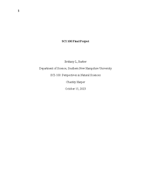 Module 7 Project - Module 7 Project Brittany L, Barker Department of ...