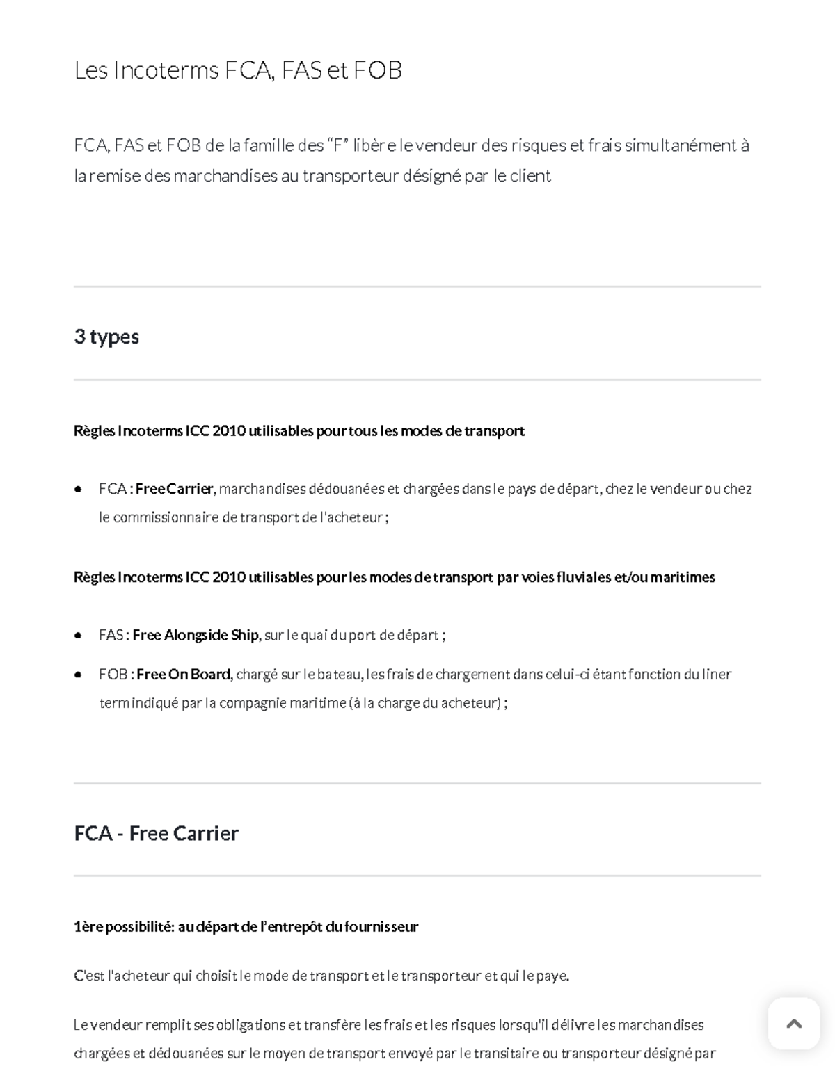 Les Incoterms FCA, FAS et FOB - Wallonia.be - Export Investment - Les Incoterms FCA, FAS et FOB ...