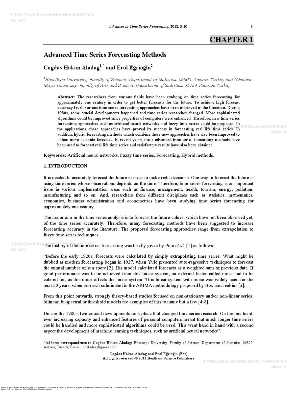 Advances in Time Series Forecasting - Corporate Finance - Studocu