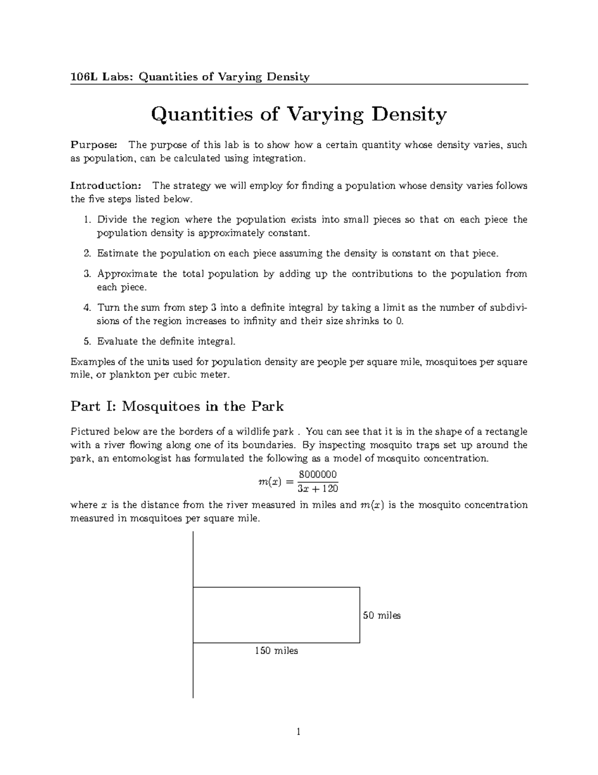 Lab7 varying density - 106L Labs: Quantities of Varying Density ...