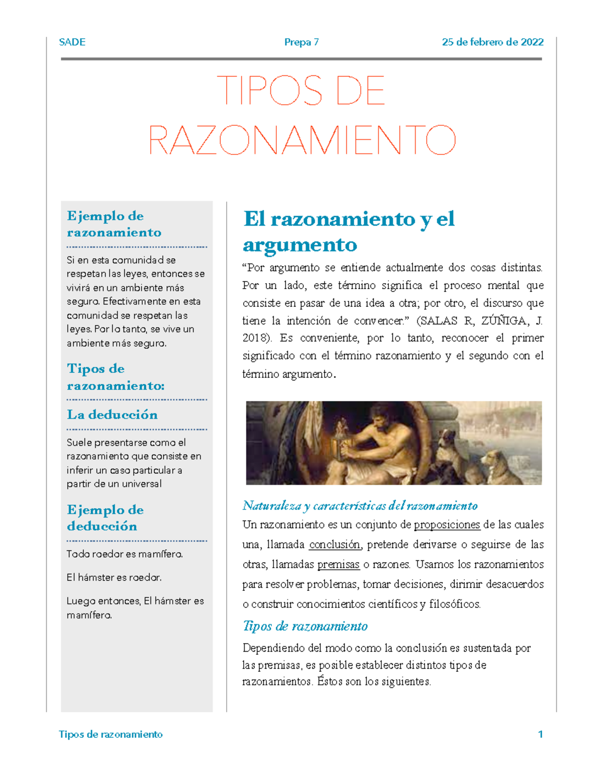 Tipos de razonamiento - El razonamiento y el argumento “Por argumento ...