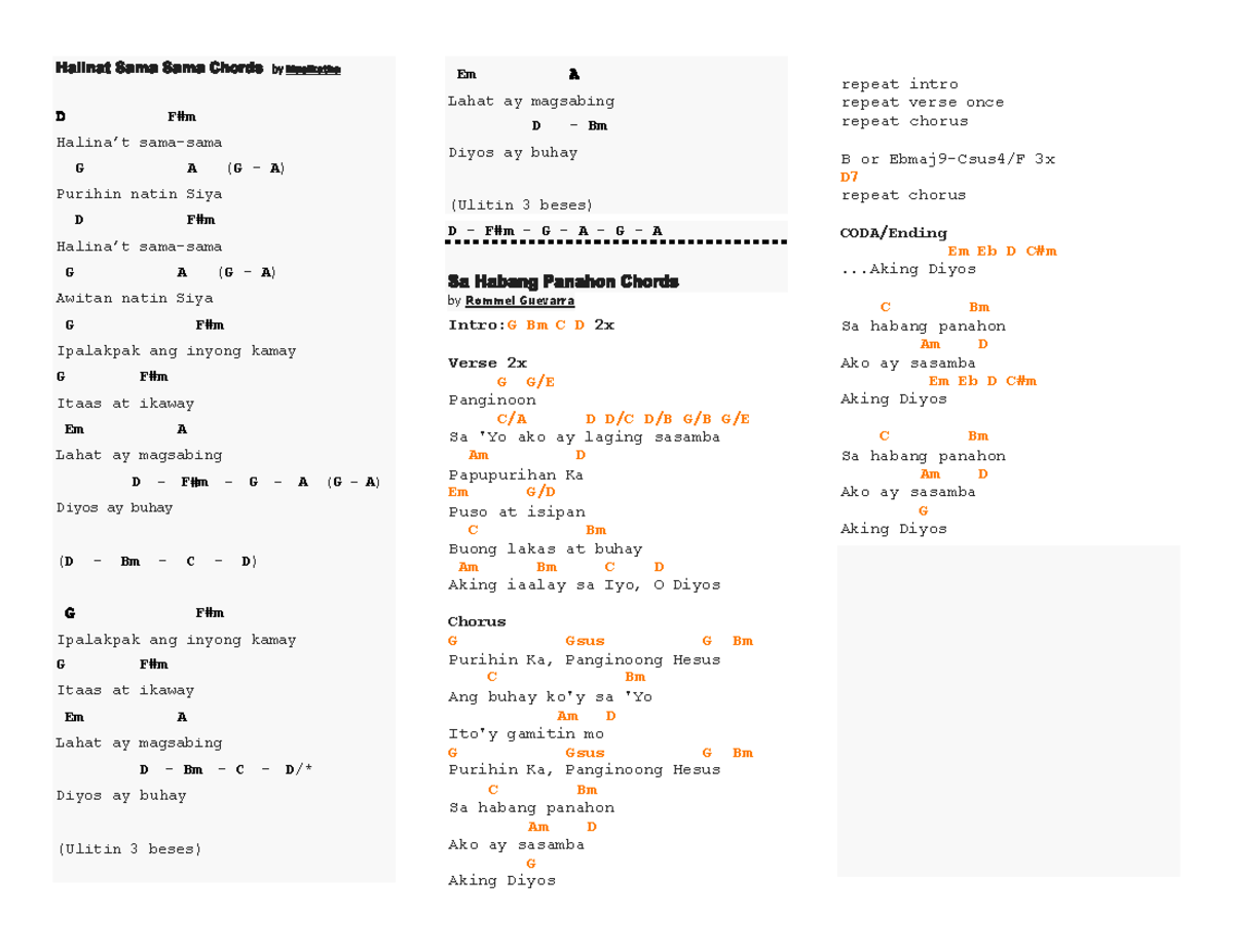 Chords 2 - by Rommel Guevarra Intro:G Bm C D 2x Verse 2x G G/E ...