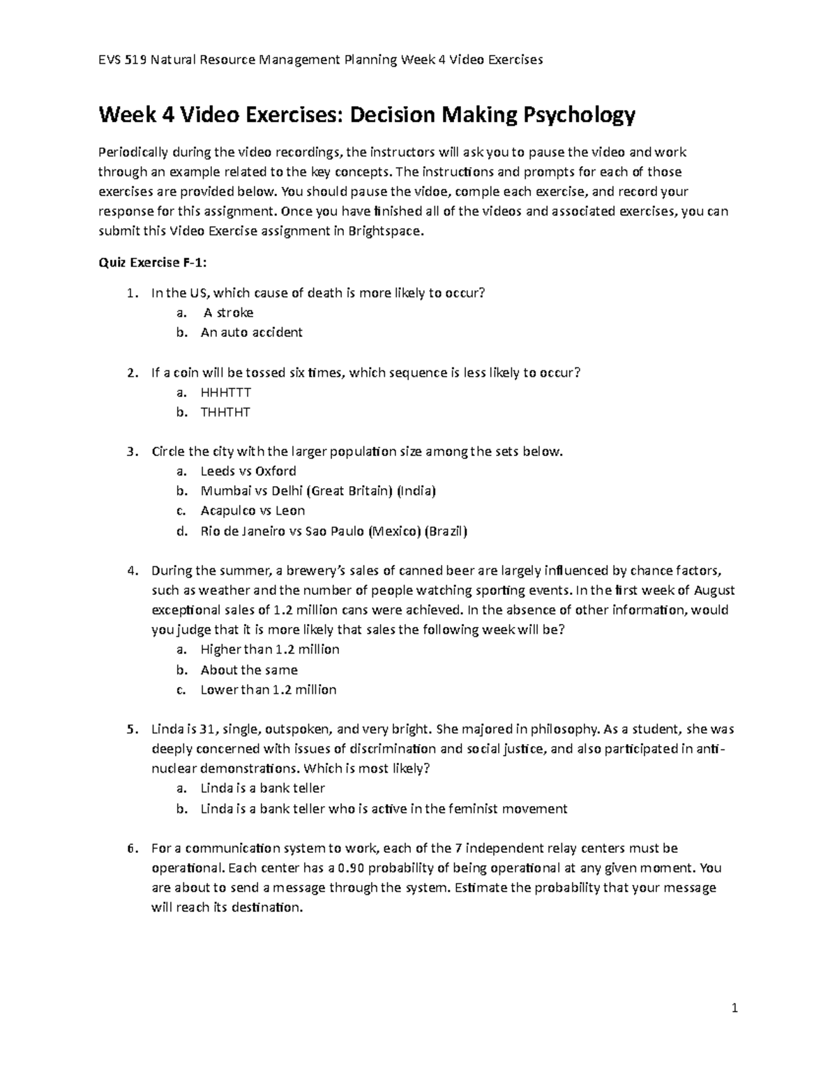 4. Week4Video Exercises Assignment 4a Structured decision making video ...