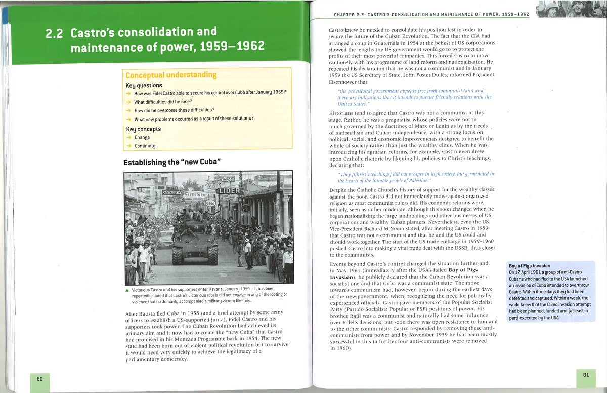 Castro's Consolidation and Maintenance of Power - Hist 1777 - Studocu