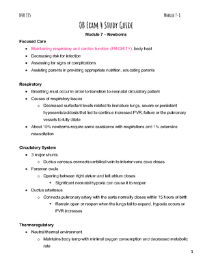 Pediatrics Exam 5 Study Guide - Short - NUR 336 Module 11 - 13 Pediatrics Exam 5 Study Guide ...