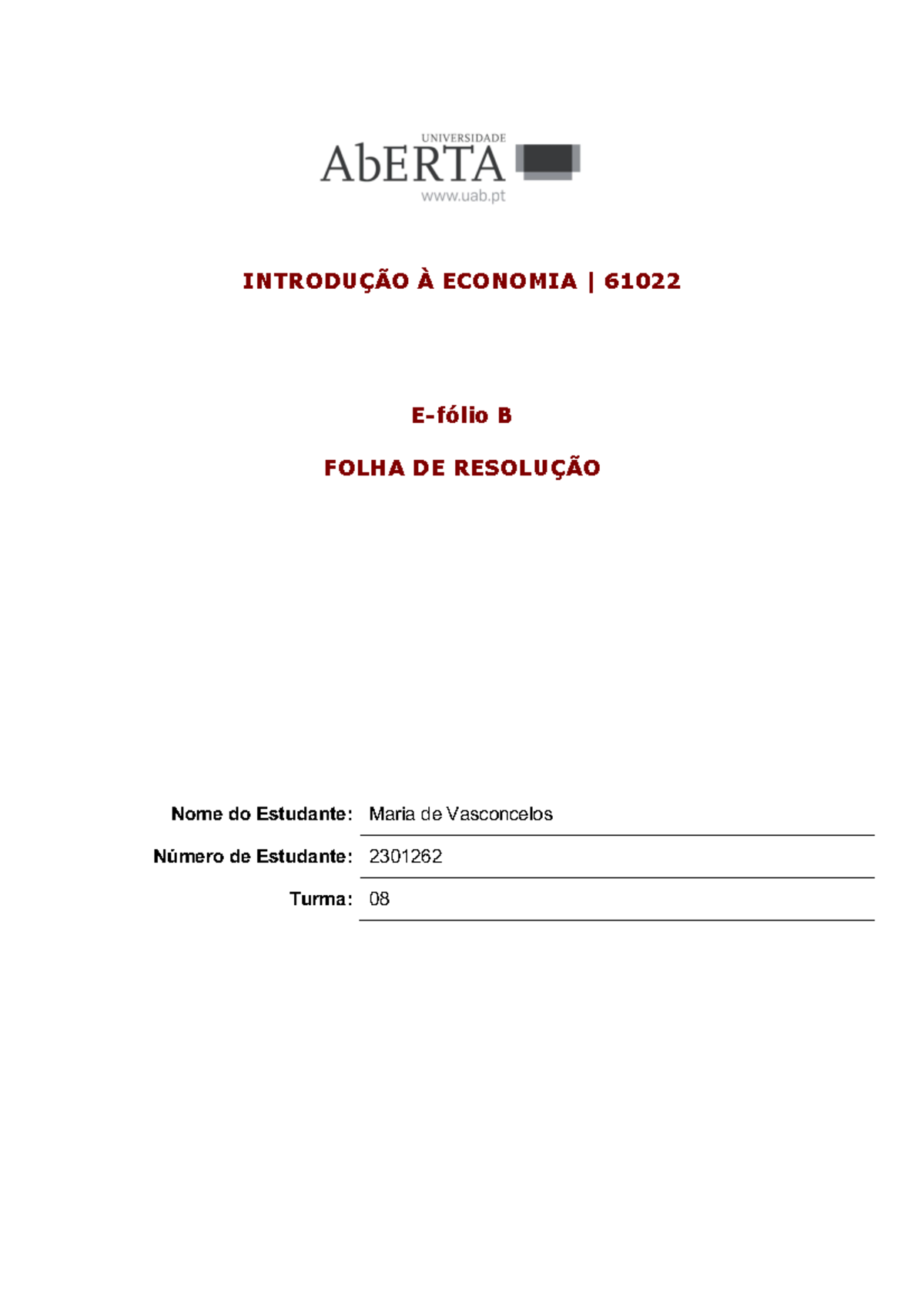efolio B Política Social - INTRODUÇÃO À ECONOMIA | 61022 E-fólio B ...