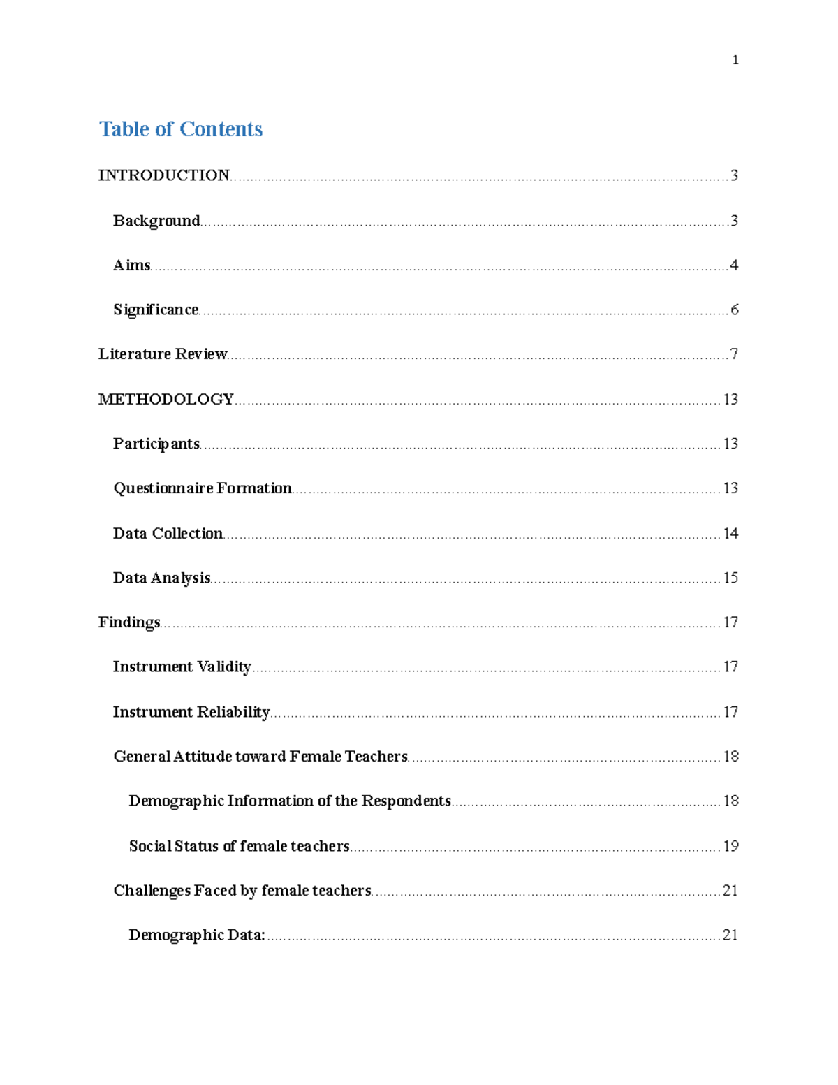 HM final - report project - Table of Contents - StuDocu