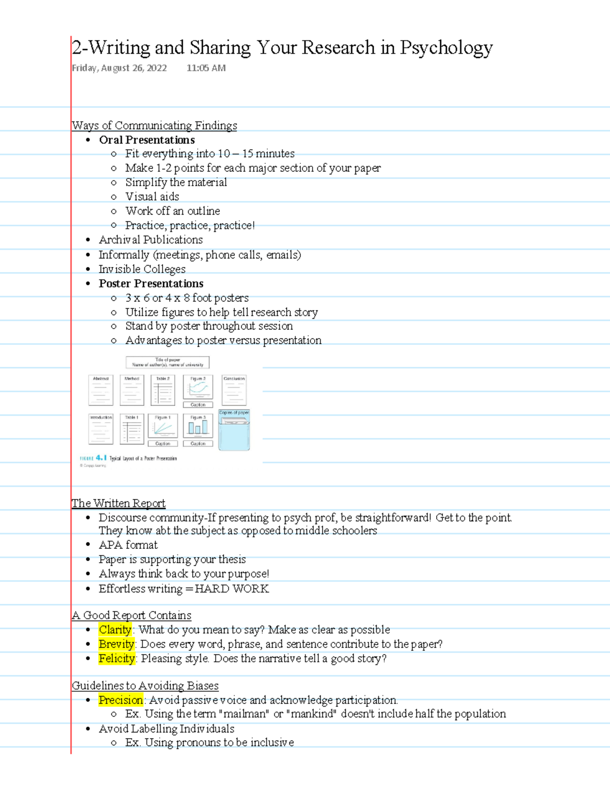PSYCH 213W-Chapter 2 - Ways of Communicating Findings Oral ...