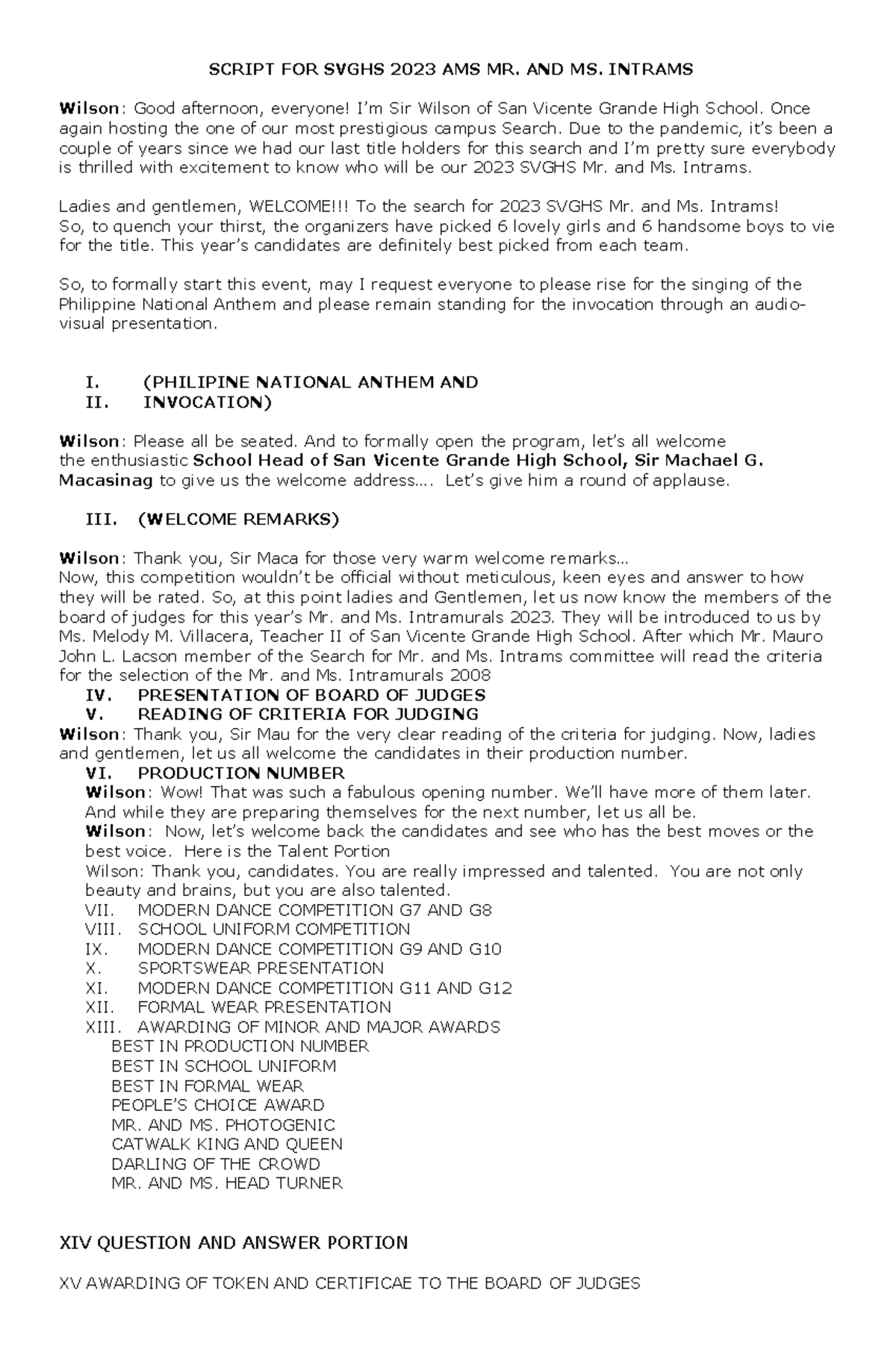 Script FOR Search FOR MR and MS Intrams 2023 - SCRIPT FOR SVGHS 2023 AMS MR. AND MS. INTRAMS ...