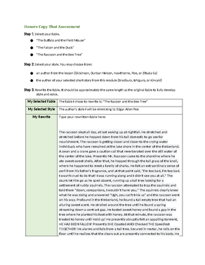 Narrative time capsule assess rubric - iHonors A Narrative Time Capsule ...