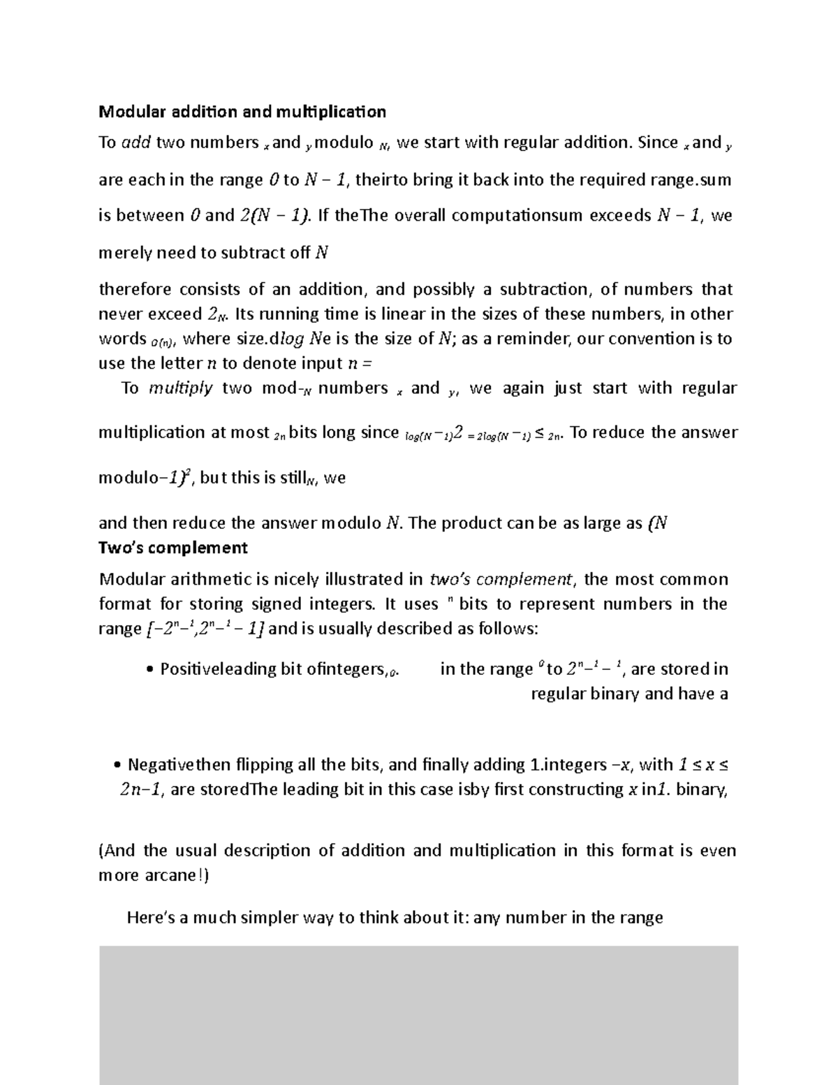 Modular addition and multiplication - Since x and y are each in the ...