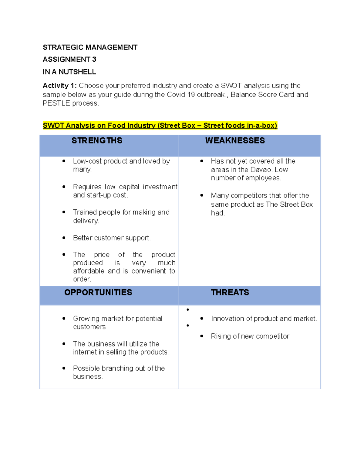 CBM121- Strategic Management-IN A Nutshell - STRATEGIC MANAGEMENT ...