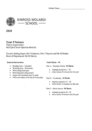 Task 3 year 9 science notes - 🧪 Task 3 Science Notebook Yr 9 Science ...
