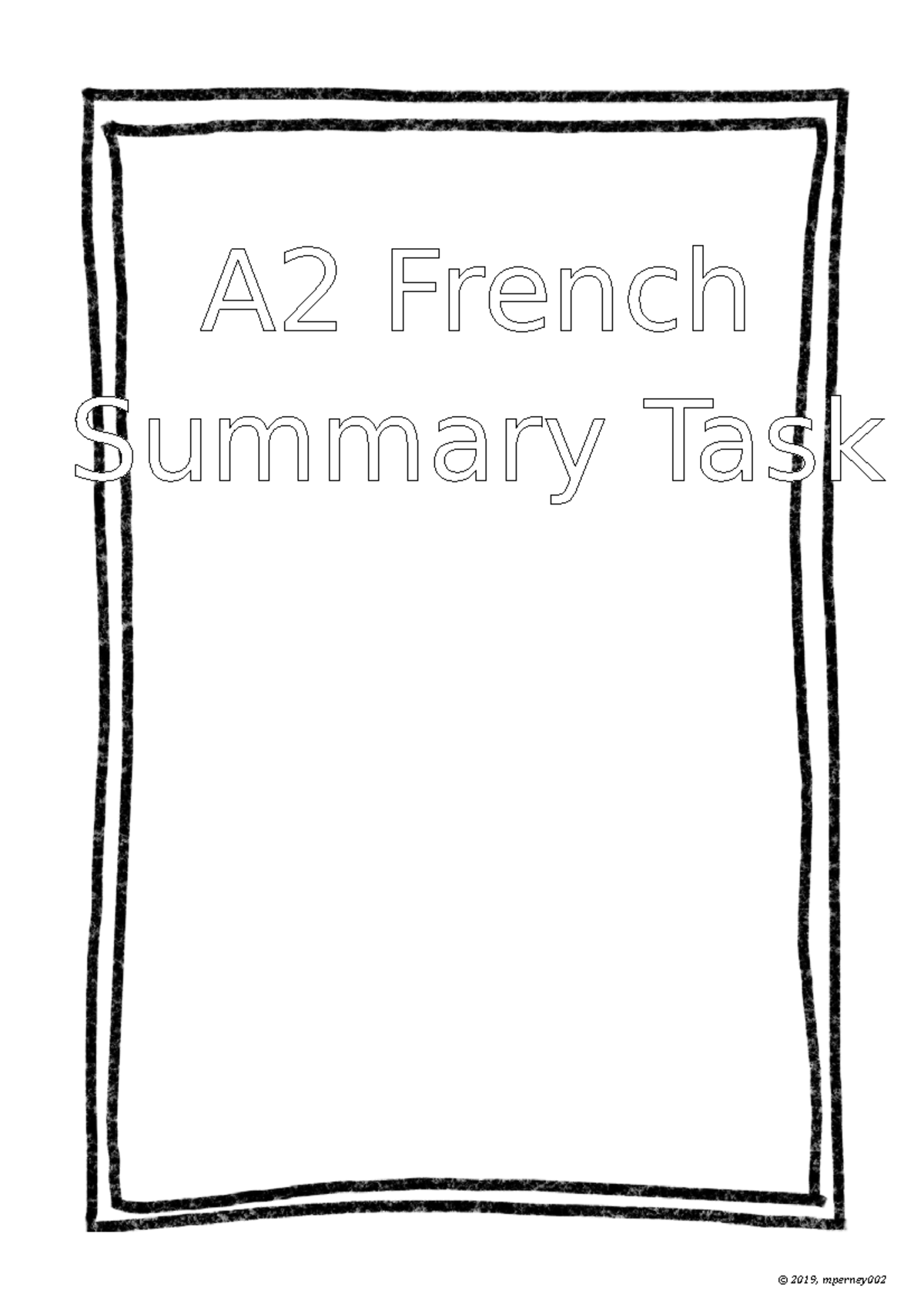 Summary-booklet-A2 - french - A2 French Summary Task En France, moins ...