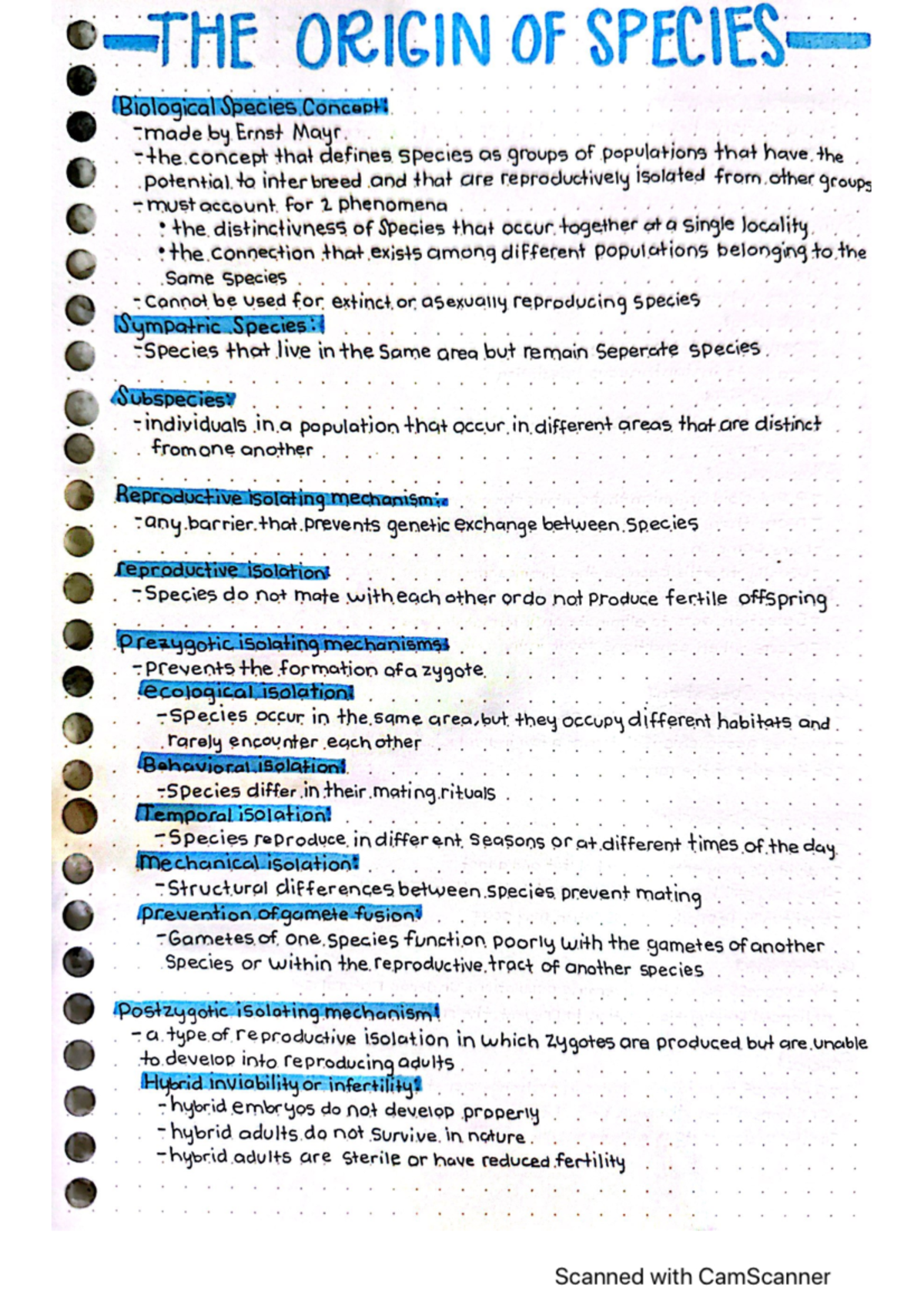 Origin of species Bio 1224 - Bio 1224 - Studocu
