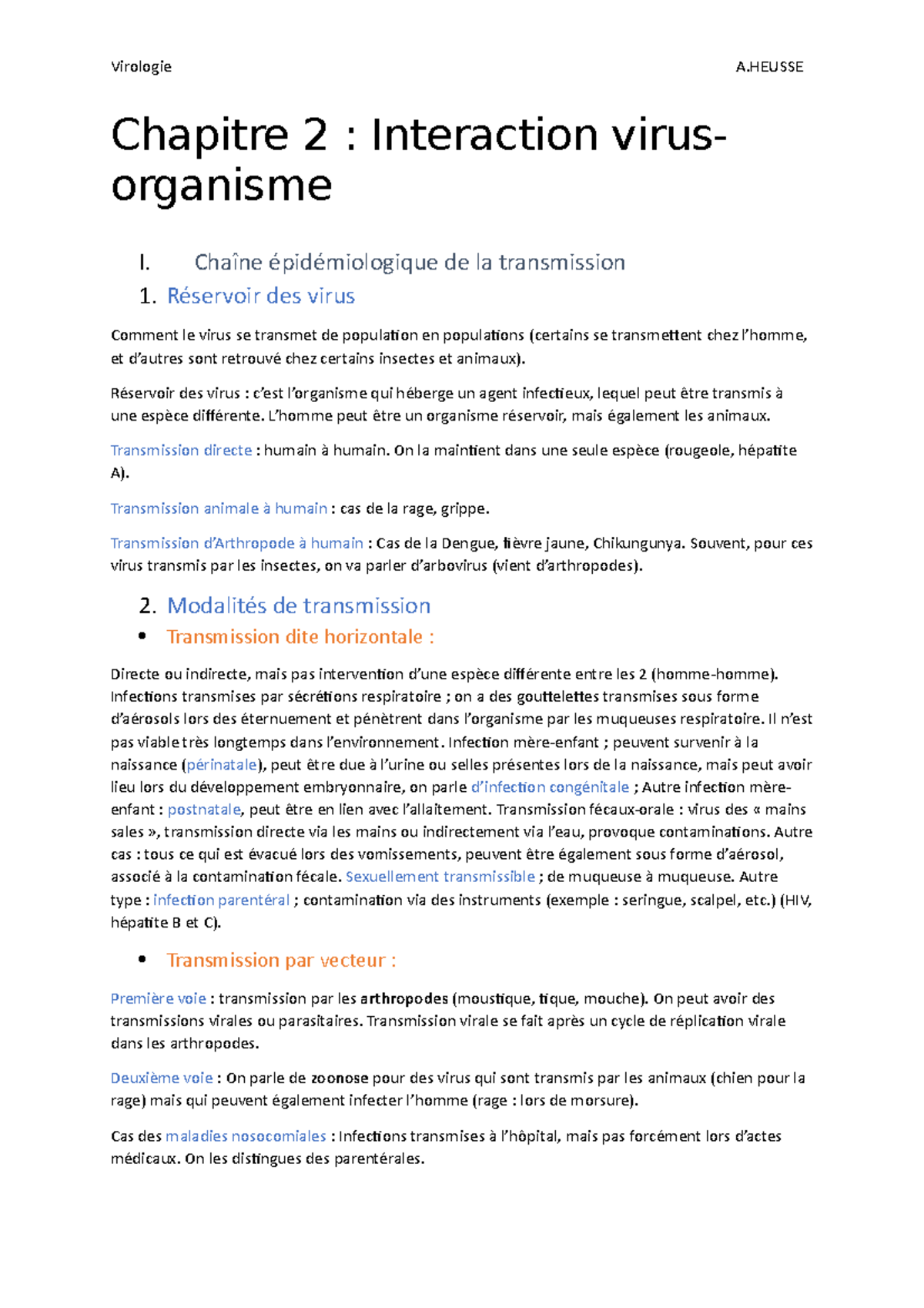 Chapitre 2 - Virologie - Virologie A Chapitre 2 : Interaction ...