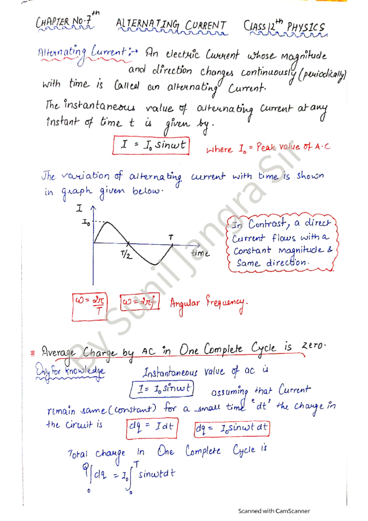 Alternating current - lalalalalllaalla - Physics - Studocu
