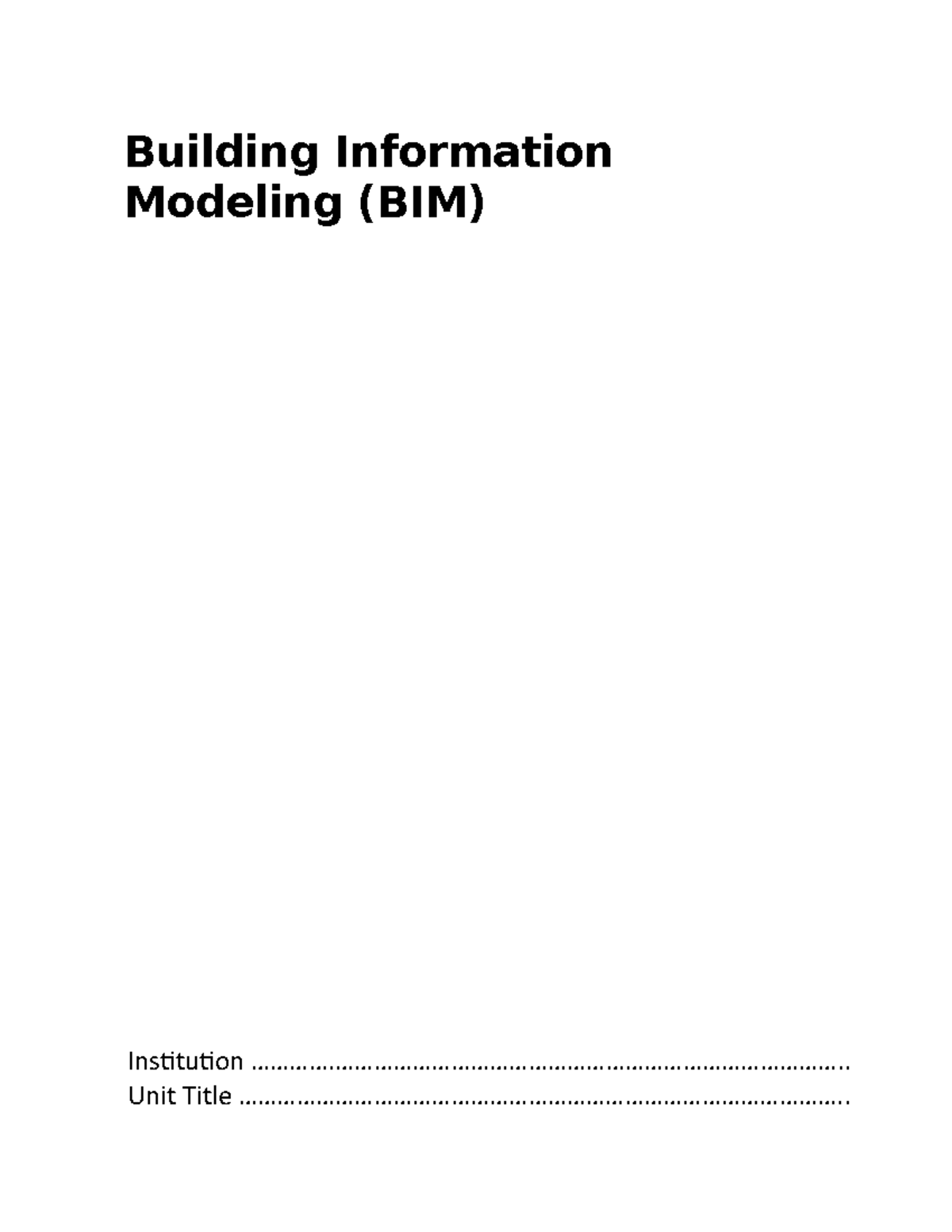 Building Information Modeling final - Building Information Modeling ...