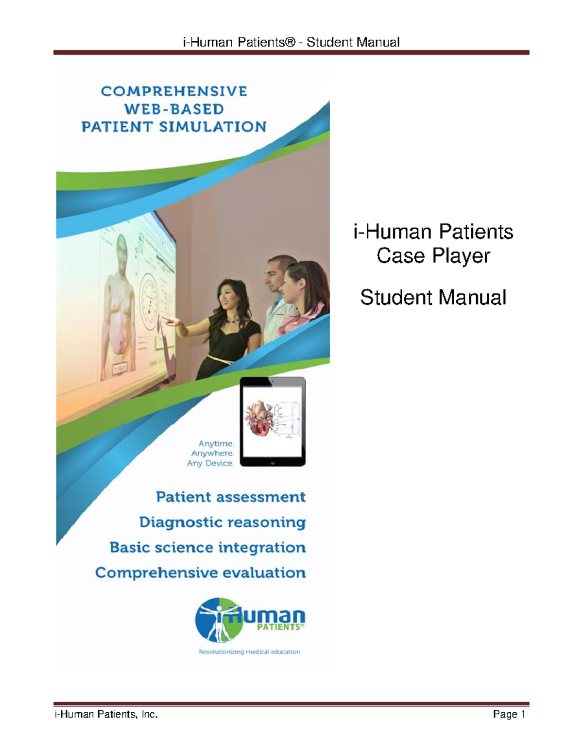 I-Human Patients Case Player Student Manual - i-Human Patients Case ...