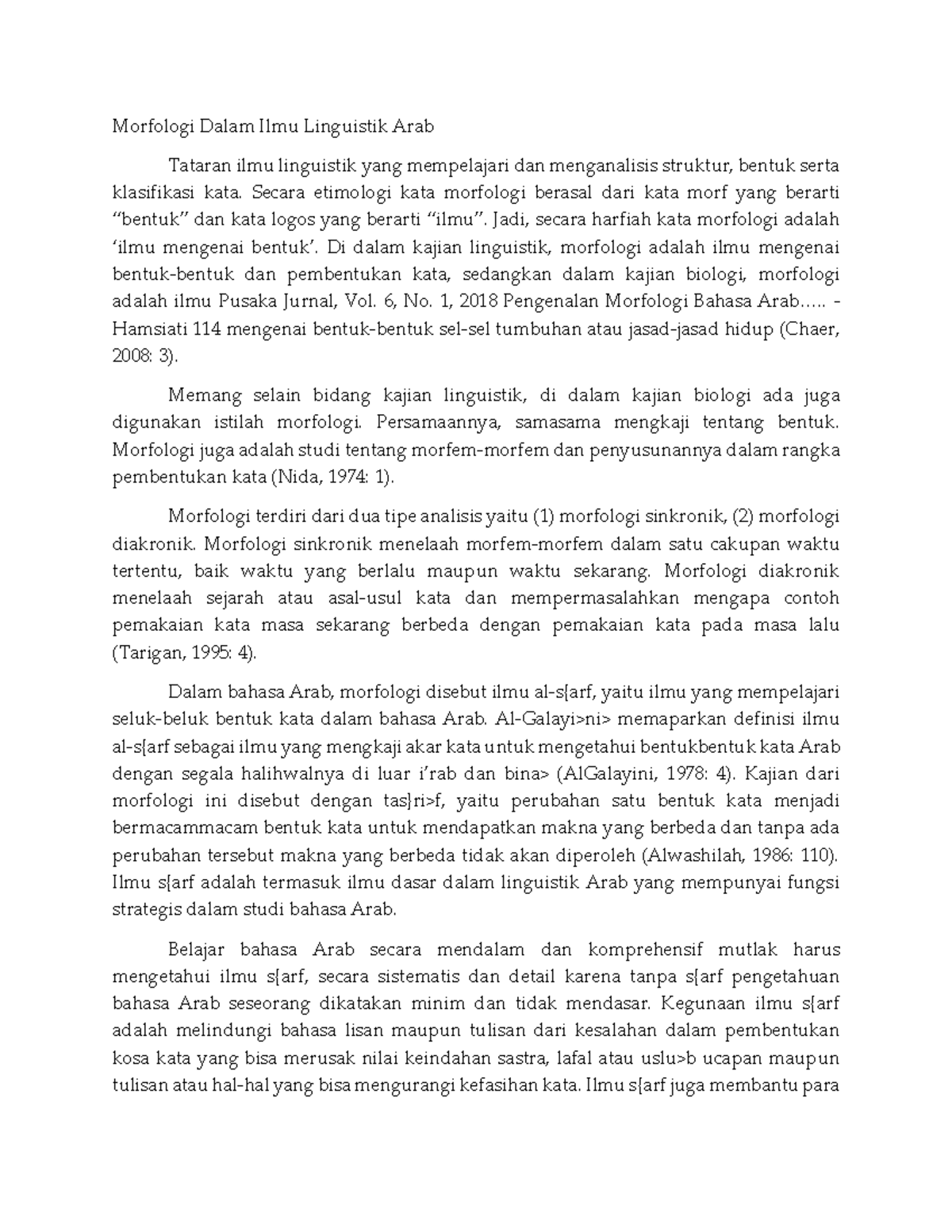 Morfologi Dalam Ilmu Linguistik Arab - Morfologi Dalam Ilmu Linguistik ...