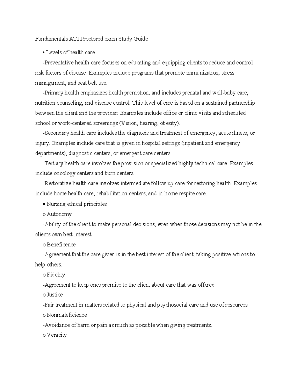 Pdf proctor study guide - Fundamentals ATI Proctored exam Study Guide ...