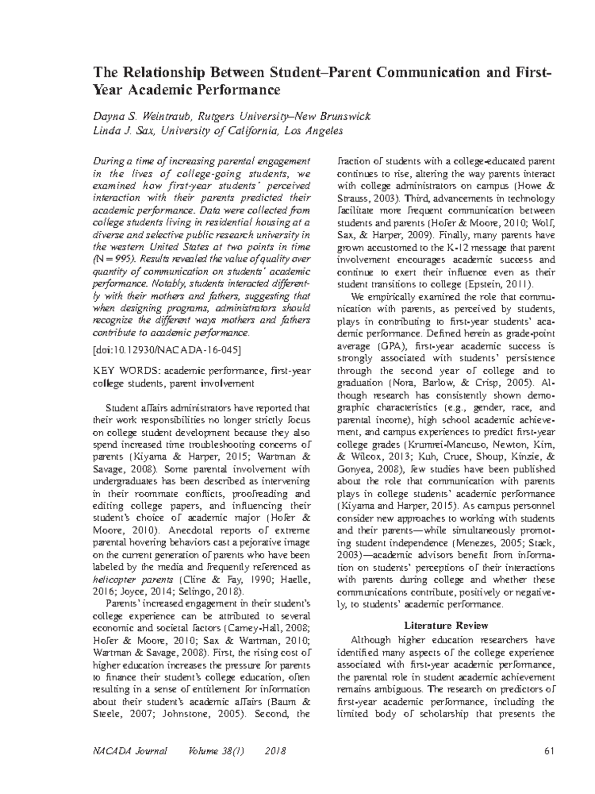 Inbound 322249326514660427 - The Relationship Between Student–Parent ...