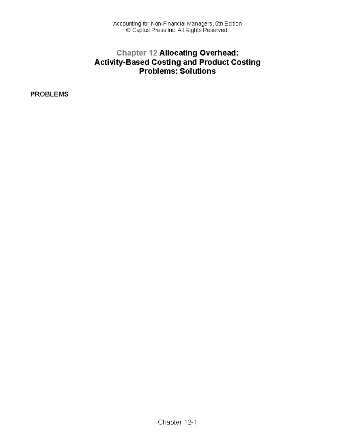 Ch 12 solutions course outline - © Captus Press Inc. All Rights ...