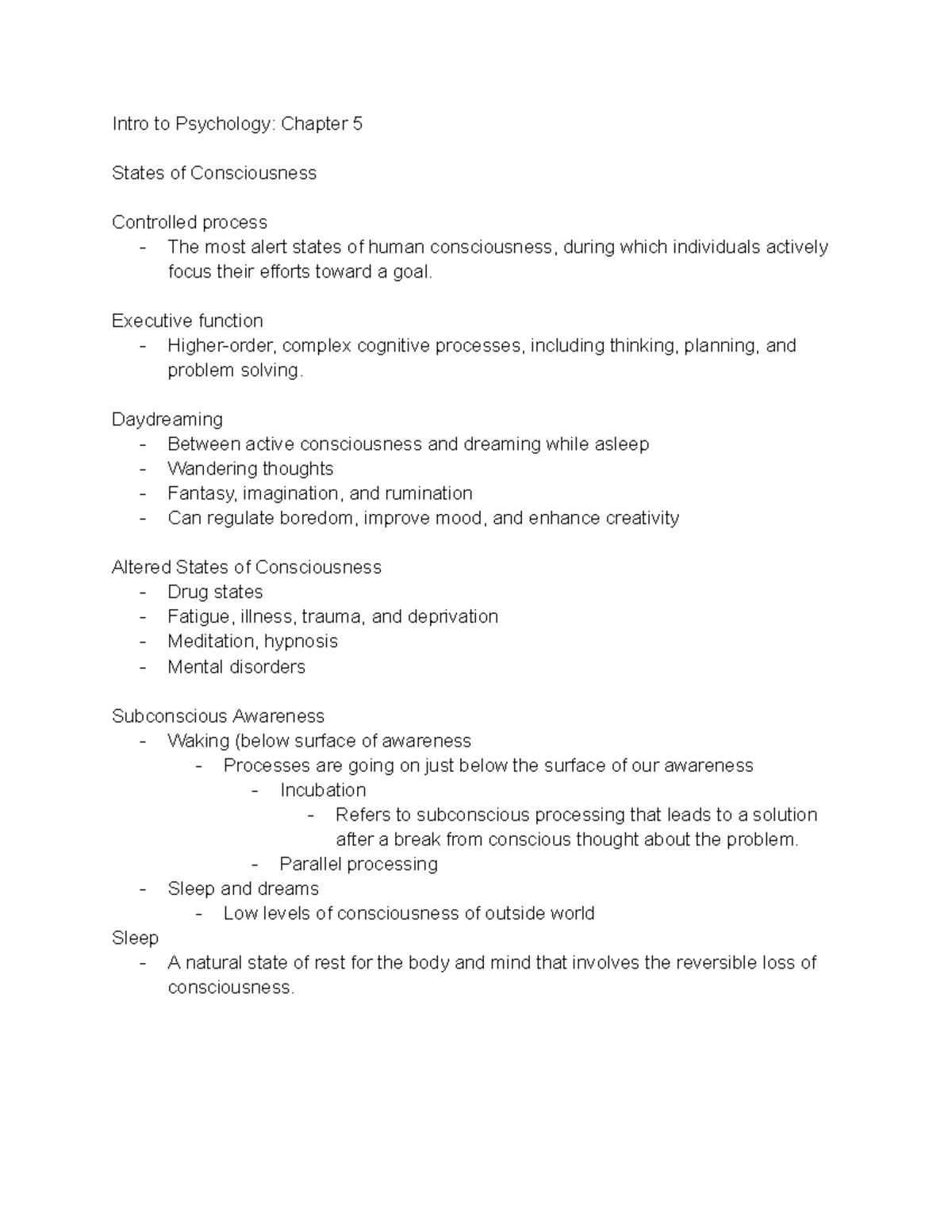 State of Consciousness - Intro to Psychology: Chapter 5 States of ...