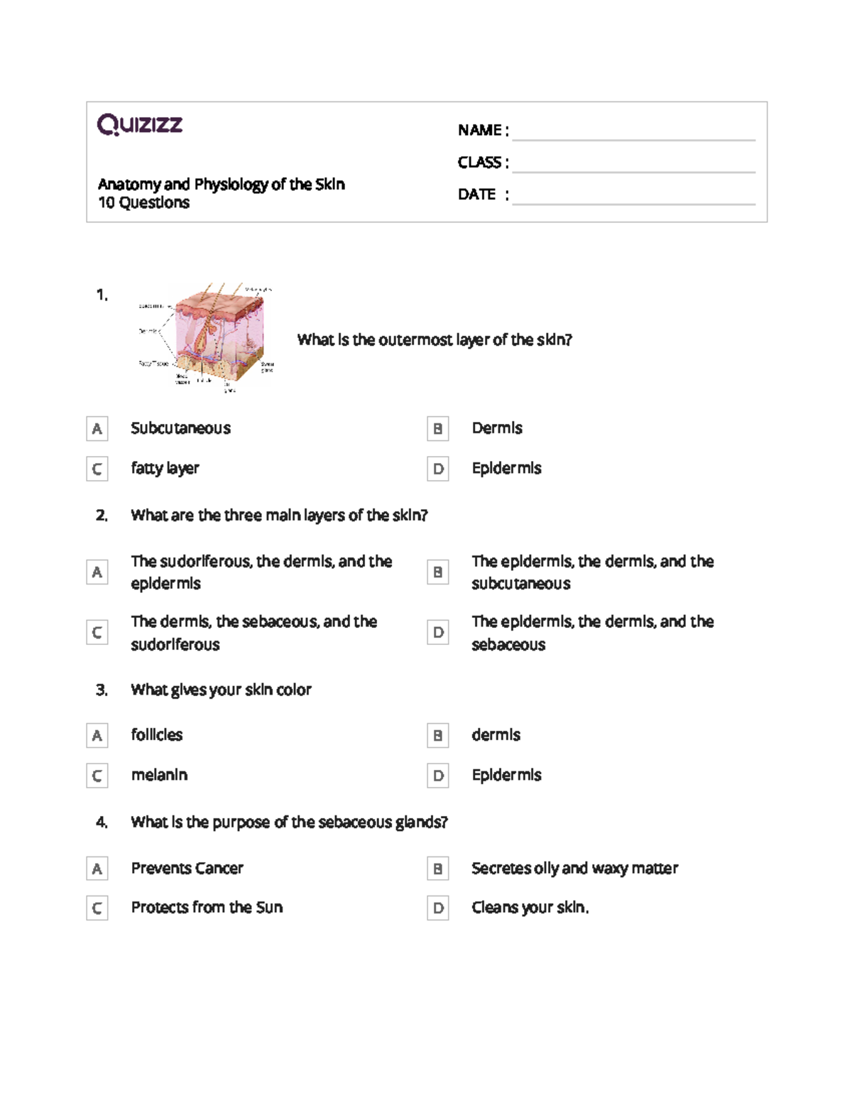 Anatomy and Physiology of the Skin - S051PNA - CPUT - Studocu