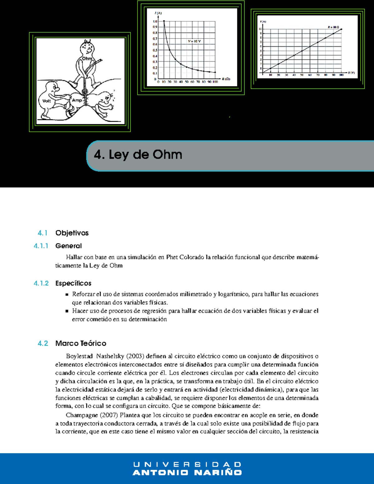 Ley De Ohm Laboratorio De La Ley De Ohm Coordinación Nacional De 5589