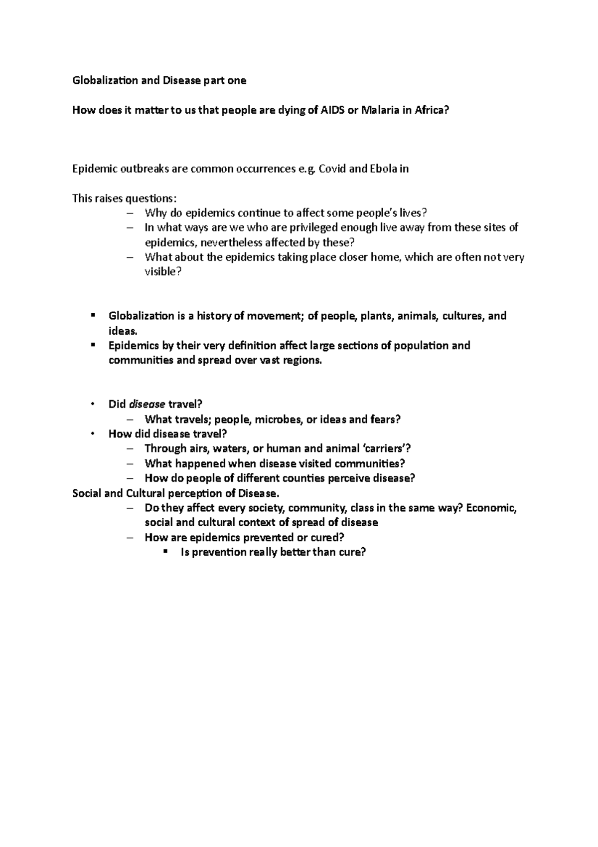 Globalization and Disease part one - Covid and Ebola in This raises ...