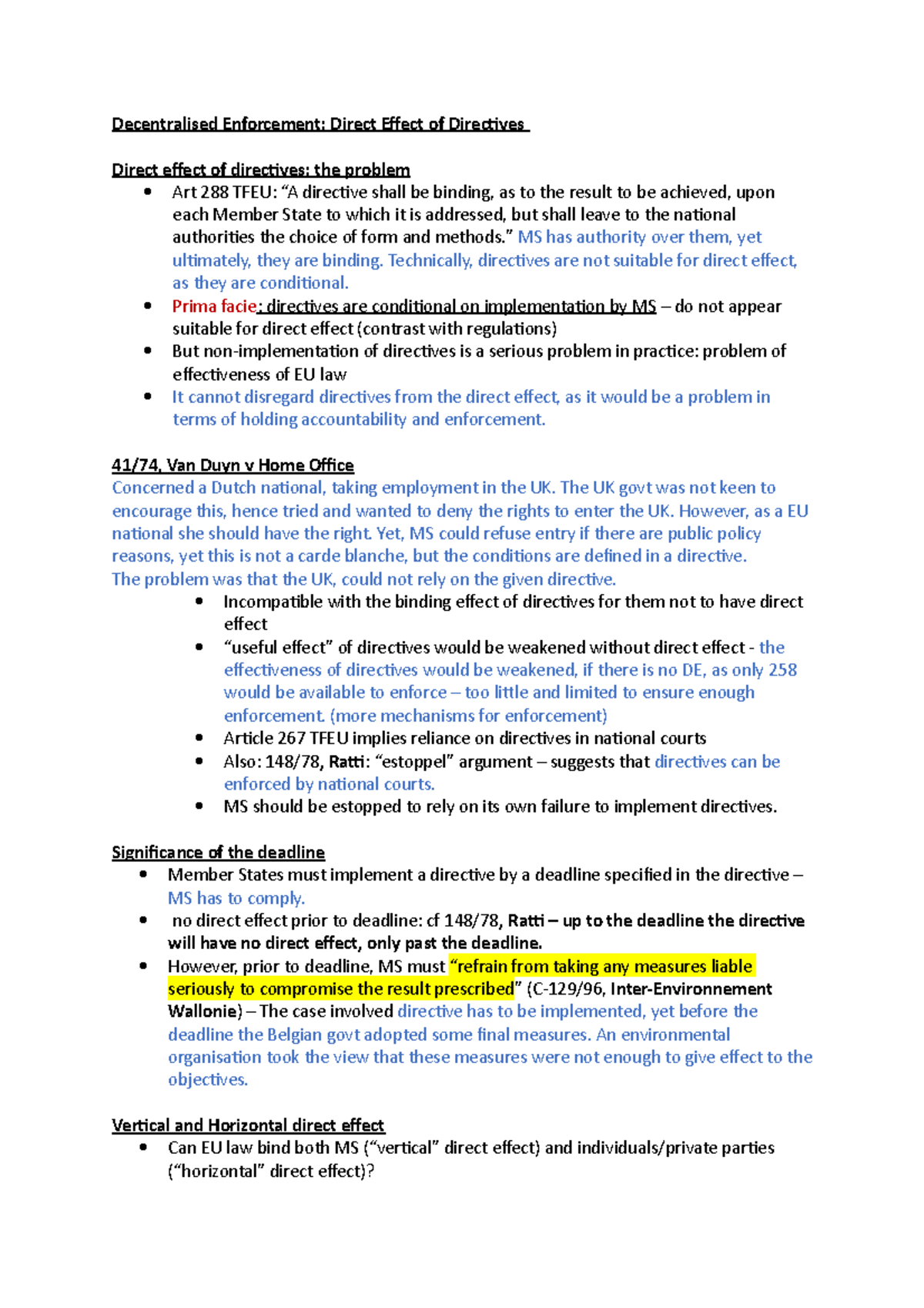 Decentralised Enforcement L4 - directives and indirect effects ...