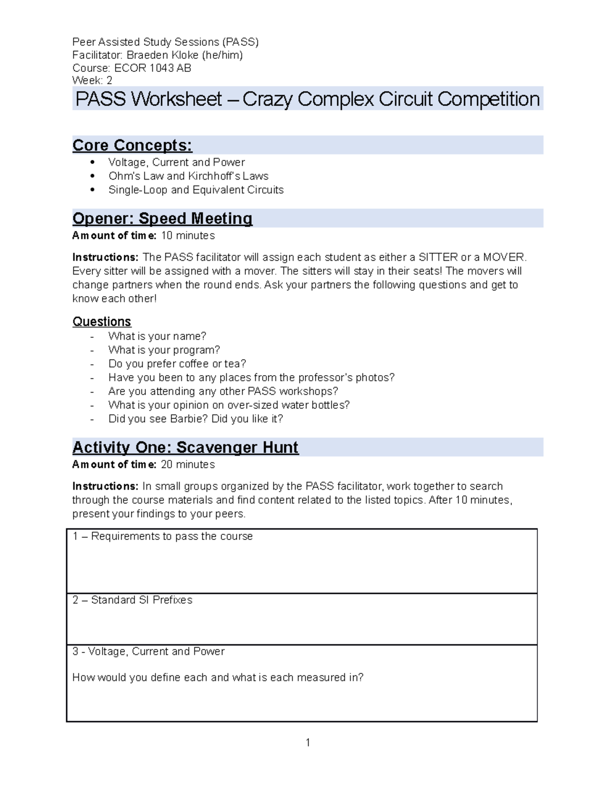 ECOR 1043 AB - Week 2 - Pass - Facilitator: Braeden Kloke (he/him ...