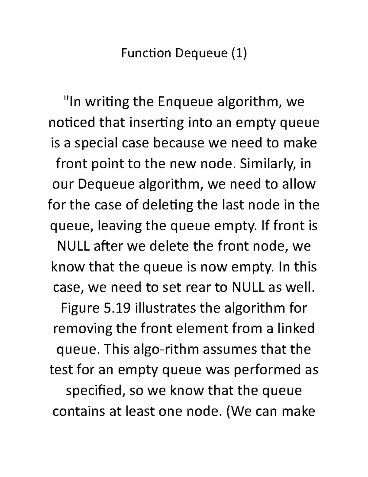Ds28 Ds Notes Function Dequeue 1 In Writing The Enqueue