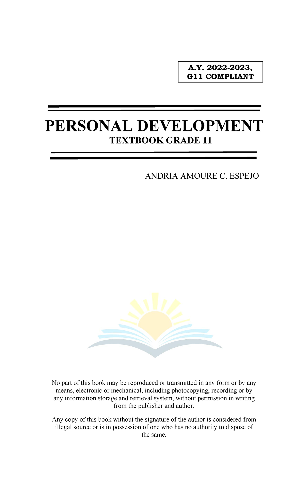 BOOK Perdev - Soft copy book - PERSONAL DEVELOPMENT TEXTBOOK GRADE 11 ...