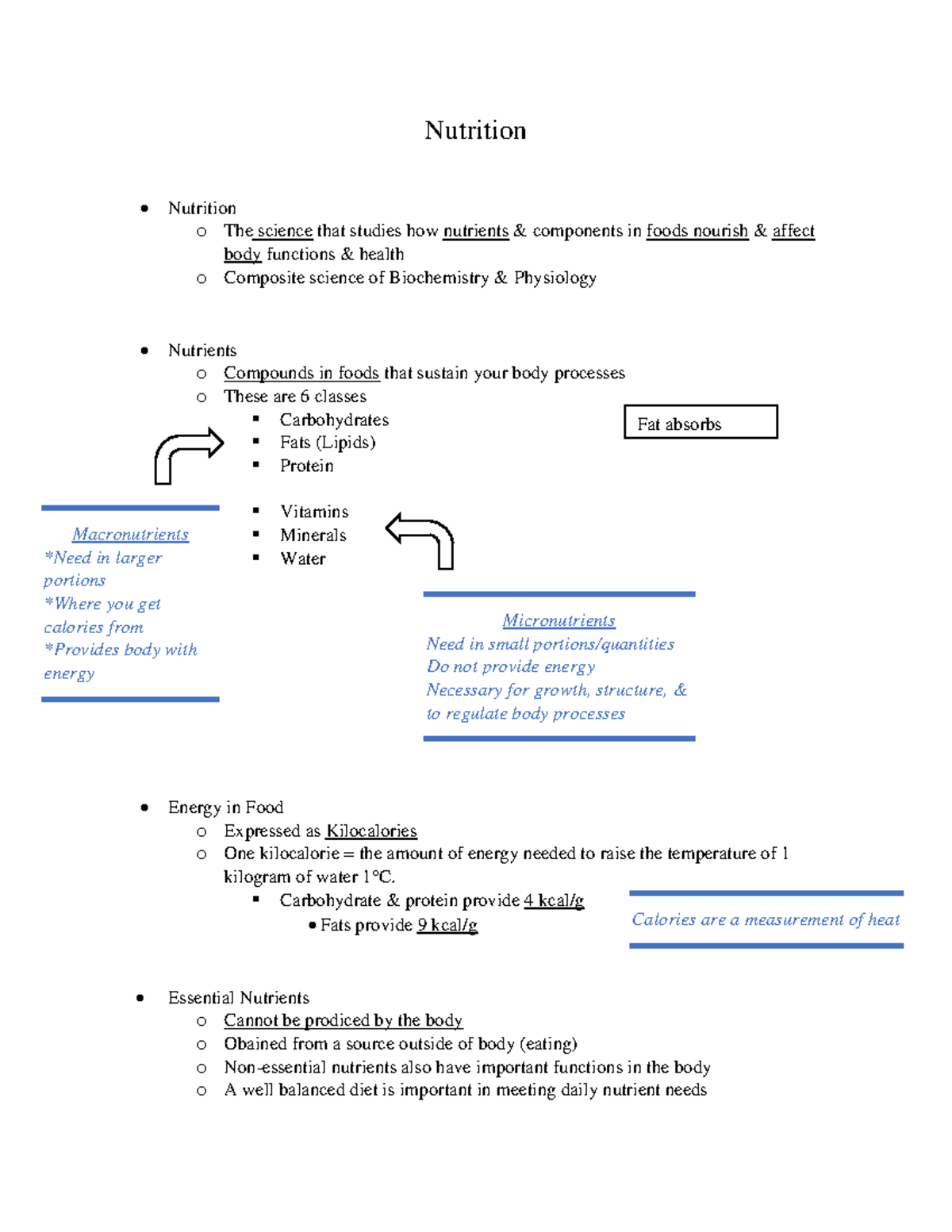 Human Nutrition - Nutrition Nutrition o The science that studies how ...