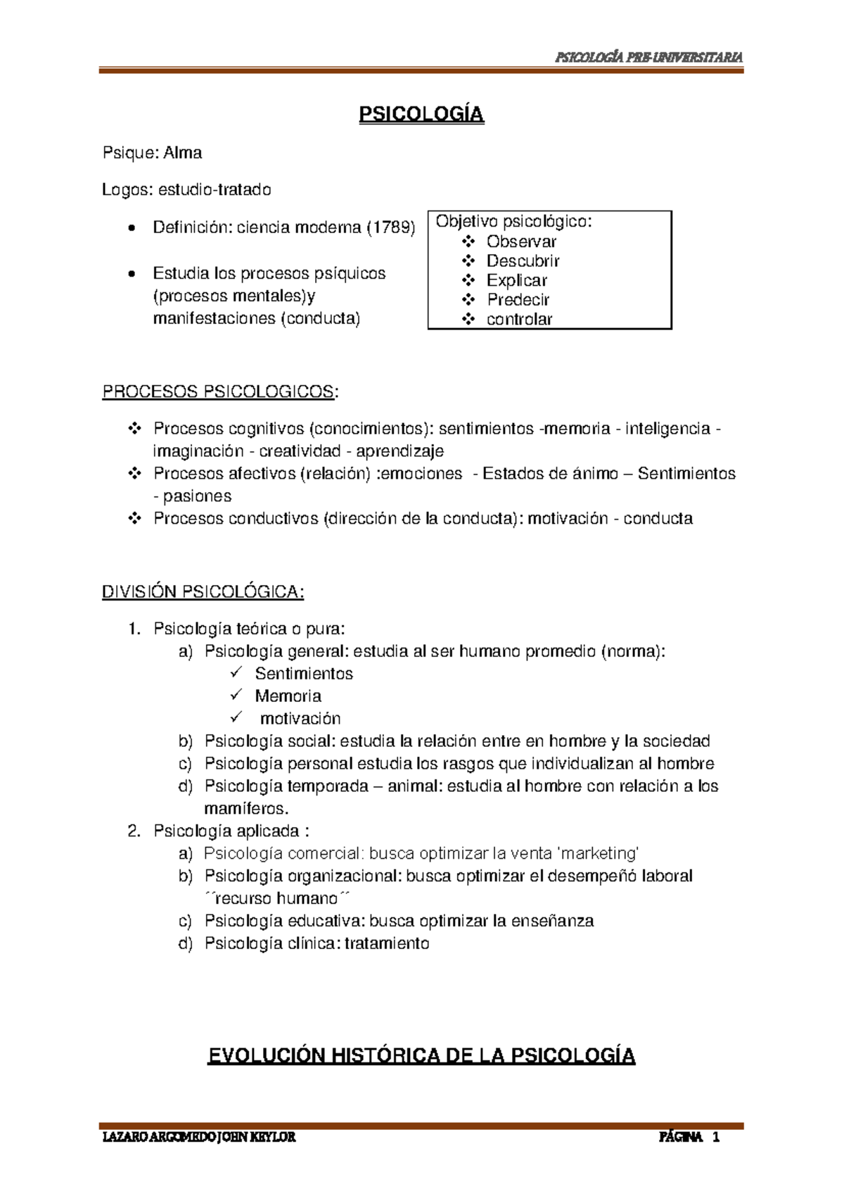 Psicologia pre universitaria compress - PSICOLOGÍA Psique: Alma Logos: estudio-tratado ...
